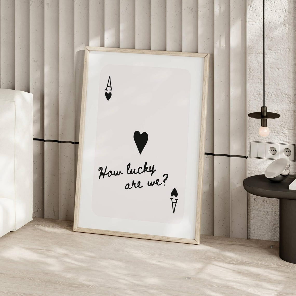 Modroom How Lucky Are We Print Black Trendy Retro Wall Art Print Ace ...