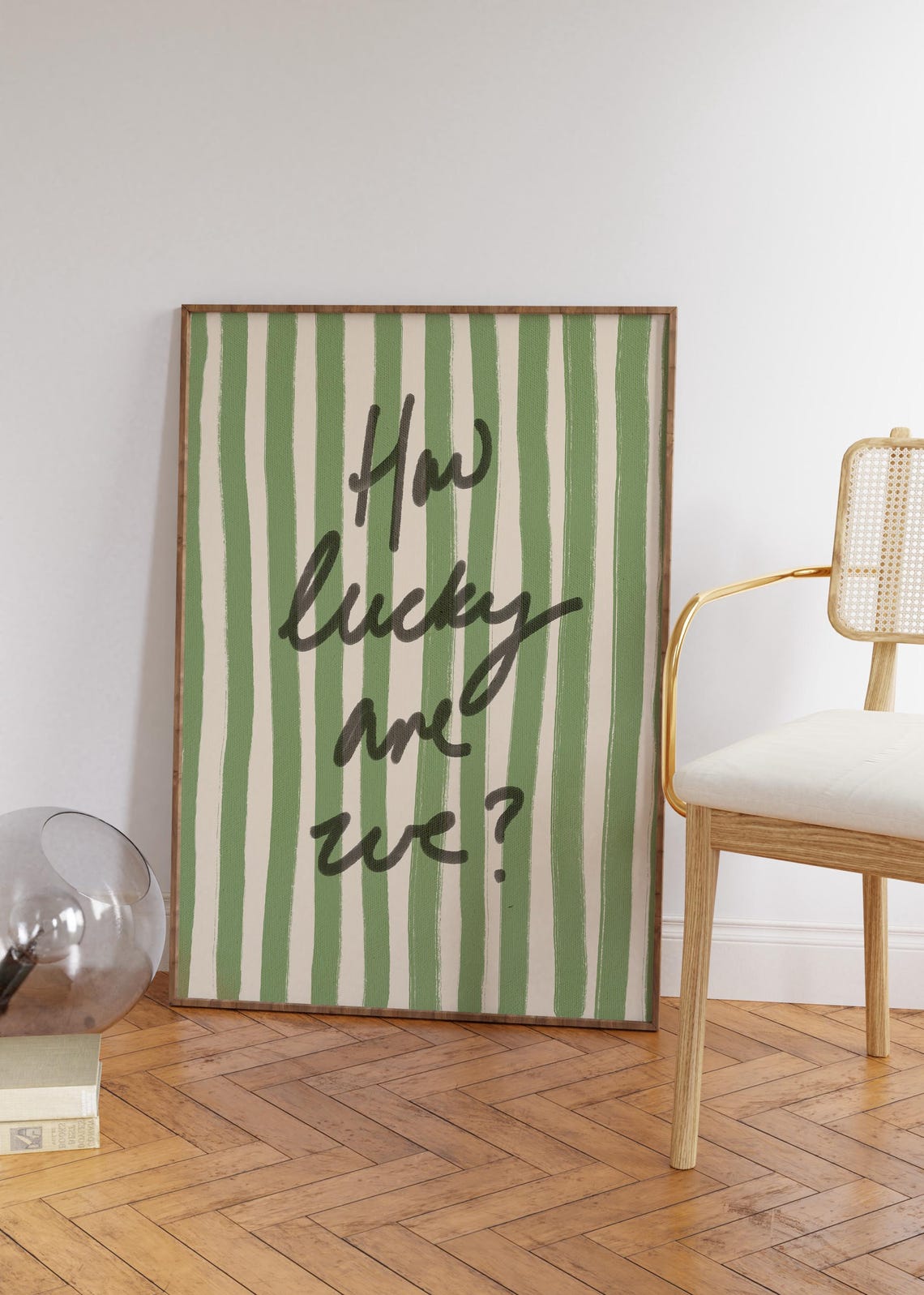 Modroom How Lucky Are We Print, Pink Red Stripe, Trendy Aesthetic Home ...