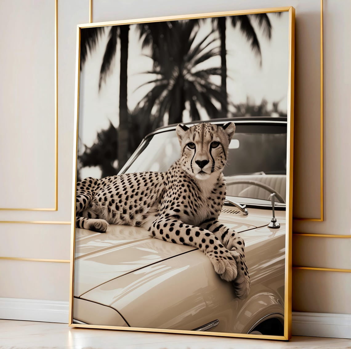 Modroom Luxury Cheetah Poster, Vintage Car Photography, Cheetah Fashion ...
