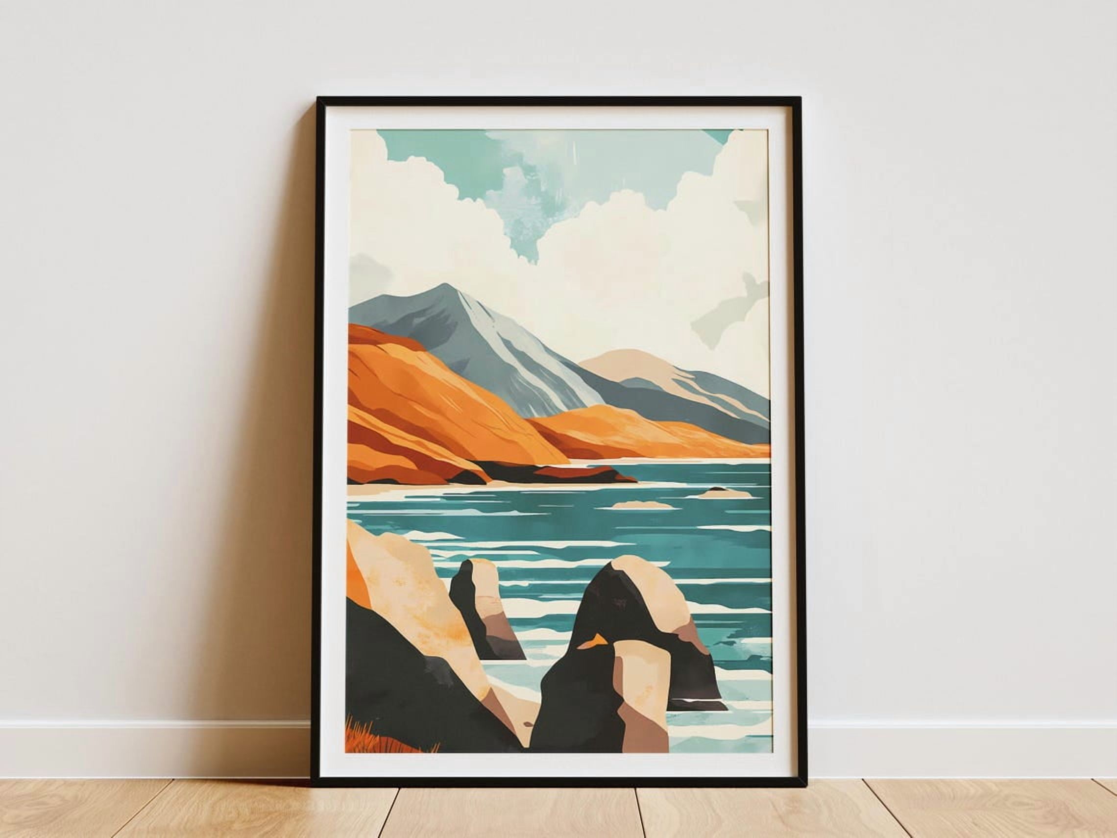 Modroom Macquarie Island Australia Flat Print Modern Coastal Landscape ...