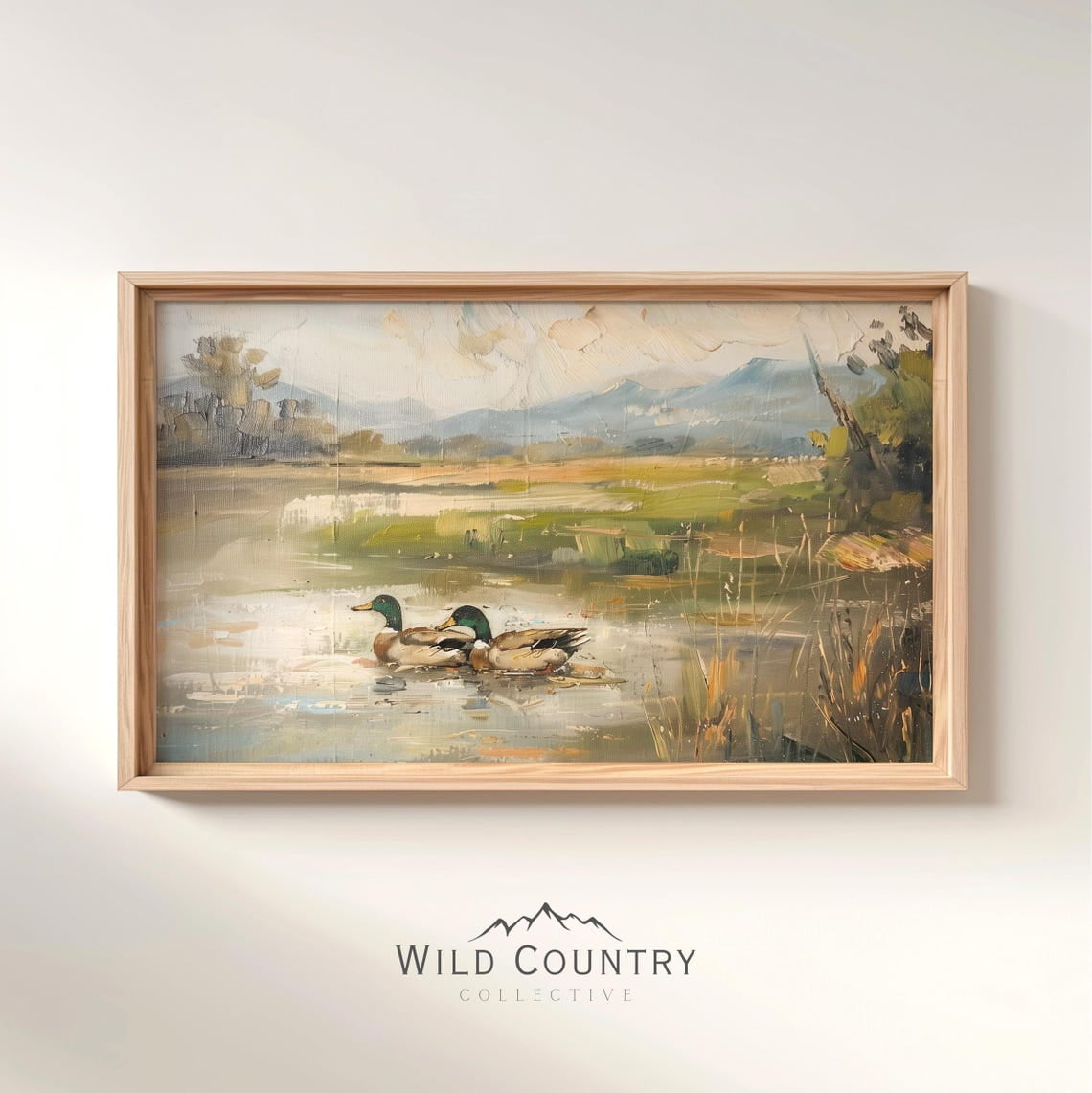 Modroom Mallard Ducks Poster Print Vintage Mountain Landscape Rustic ...