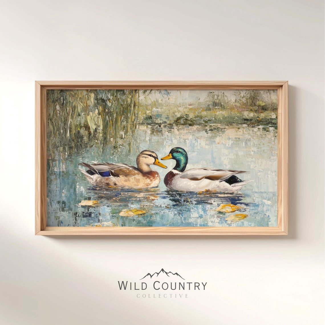 Modroom Mallard Ducks Poster Vintage Farmhouse Landscape Rustic Cabin ...