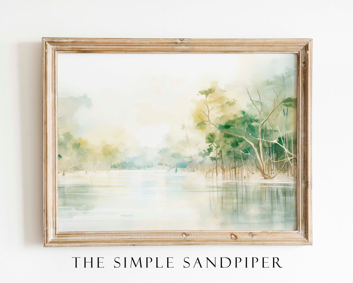 Modroom Mangrove Serenity, Muted Coastal Print, Nautical Wall Art Gift ...