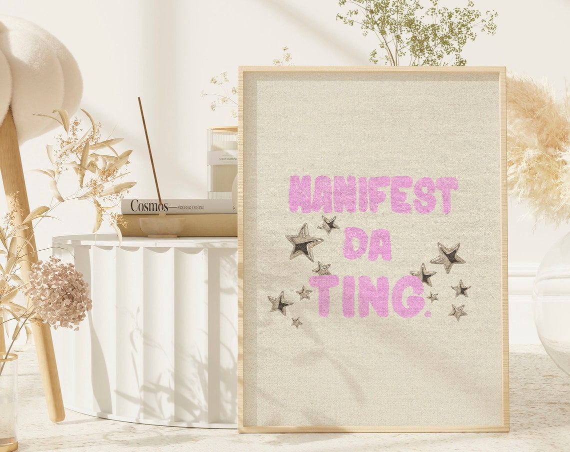 Modroom Manifest Da Ting Pink, Manifestation Print, Modern Wall ...