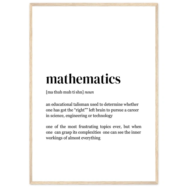 Modroom Mathematics Definition Print Dictionary Poster Quote Wall Art ...