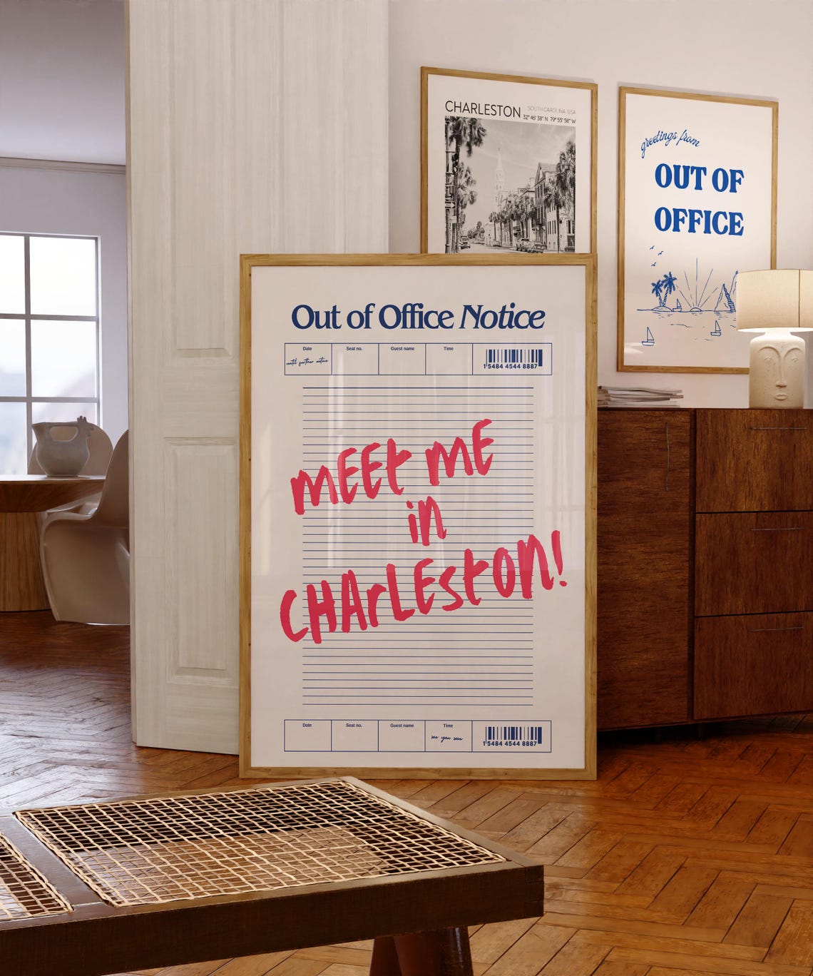 Modroom Meet Me In Charleston Print, Guest Check Print, Minimalist ...