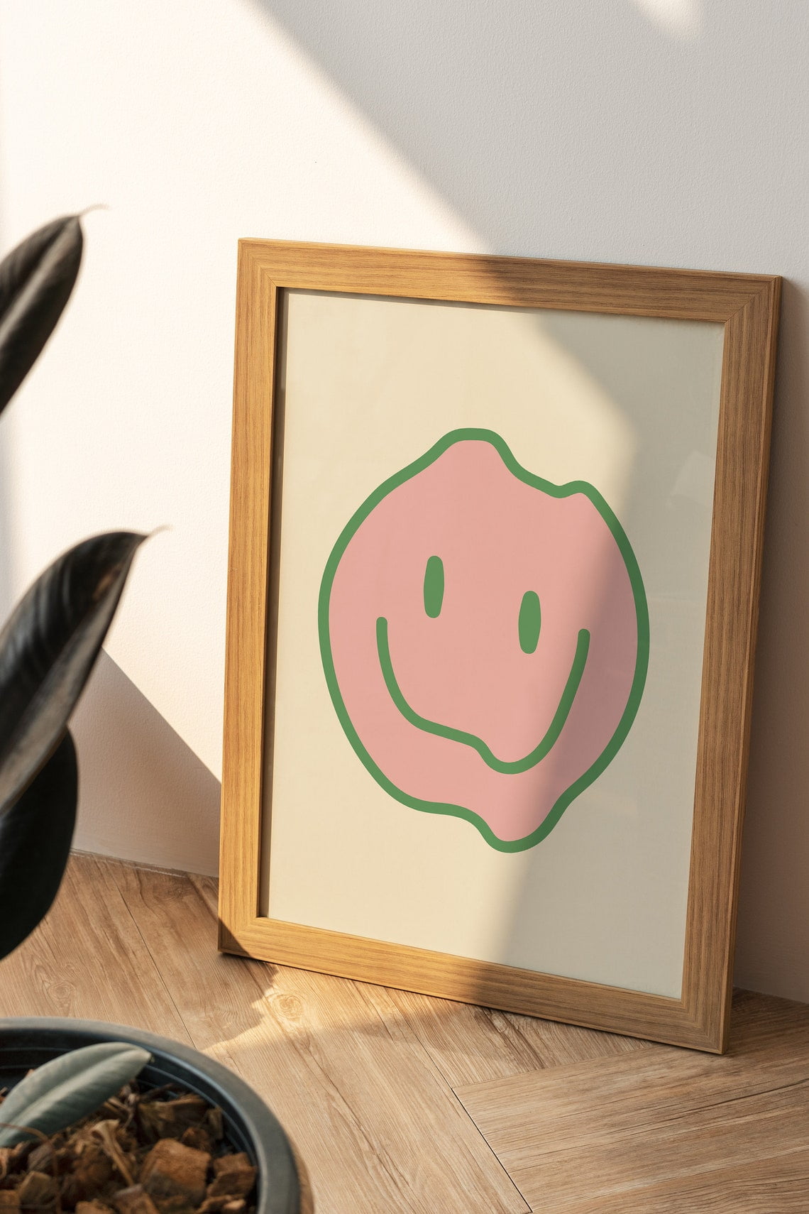 Modroom Melting Smiley Face Poster: Pink And Green On Beige "Have A ...