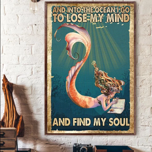 Modroom Mermaid And Into The Ocean I Go To Lose My Mind Reading Book ...