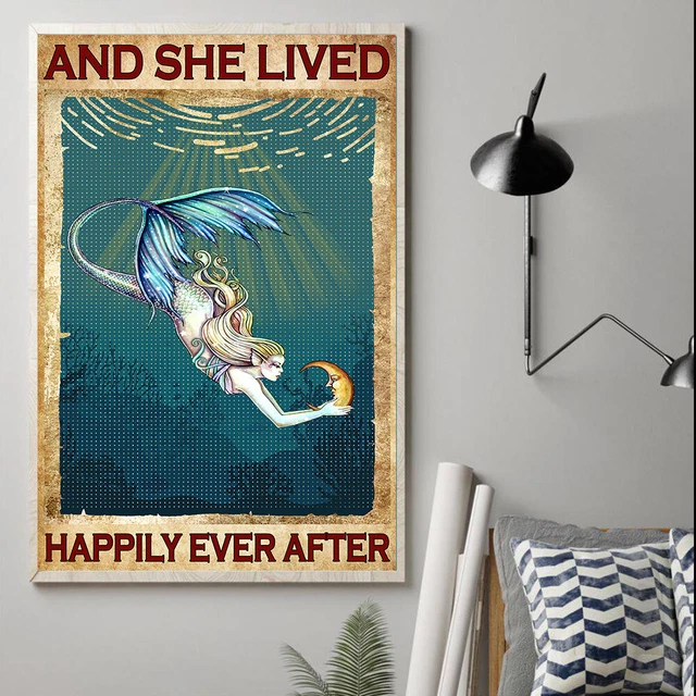 Modroom Mermaid And She Lived Happily Ever After Mermaids Moon And Star ...