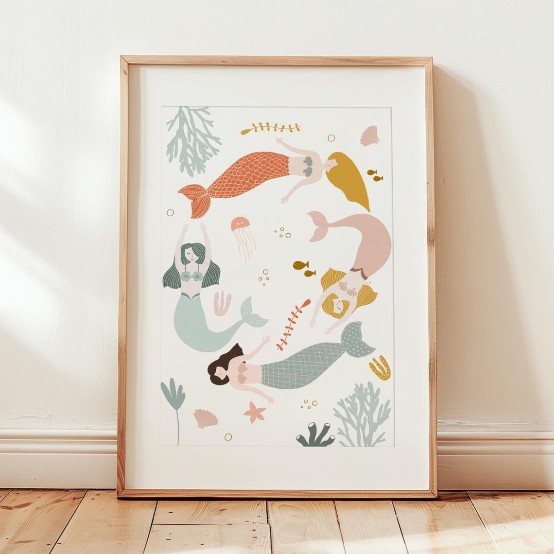 Modroom Mermaid Girl Nursery Print, Mermaid Art Print, Mermaids ...