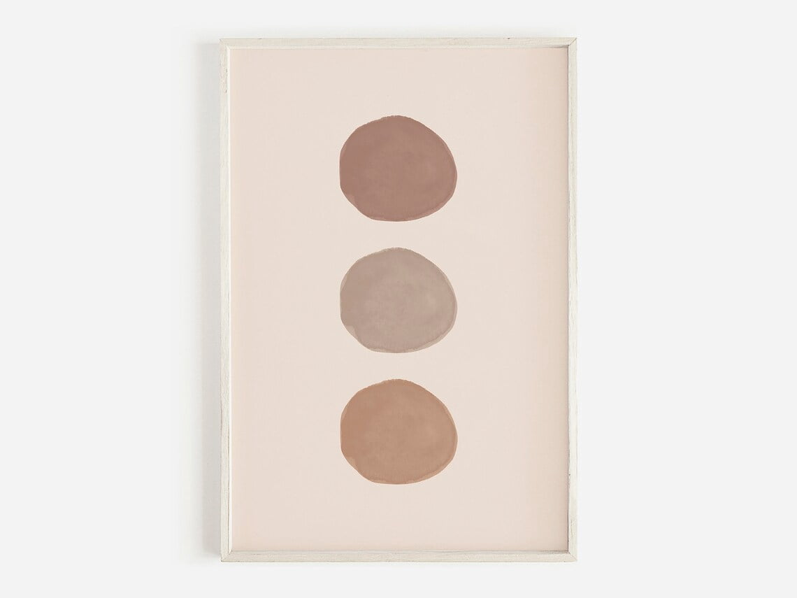 Modroom Mid Century Circles Print, Geometric Wall Art, Shapes Print ...
