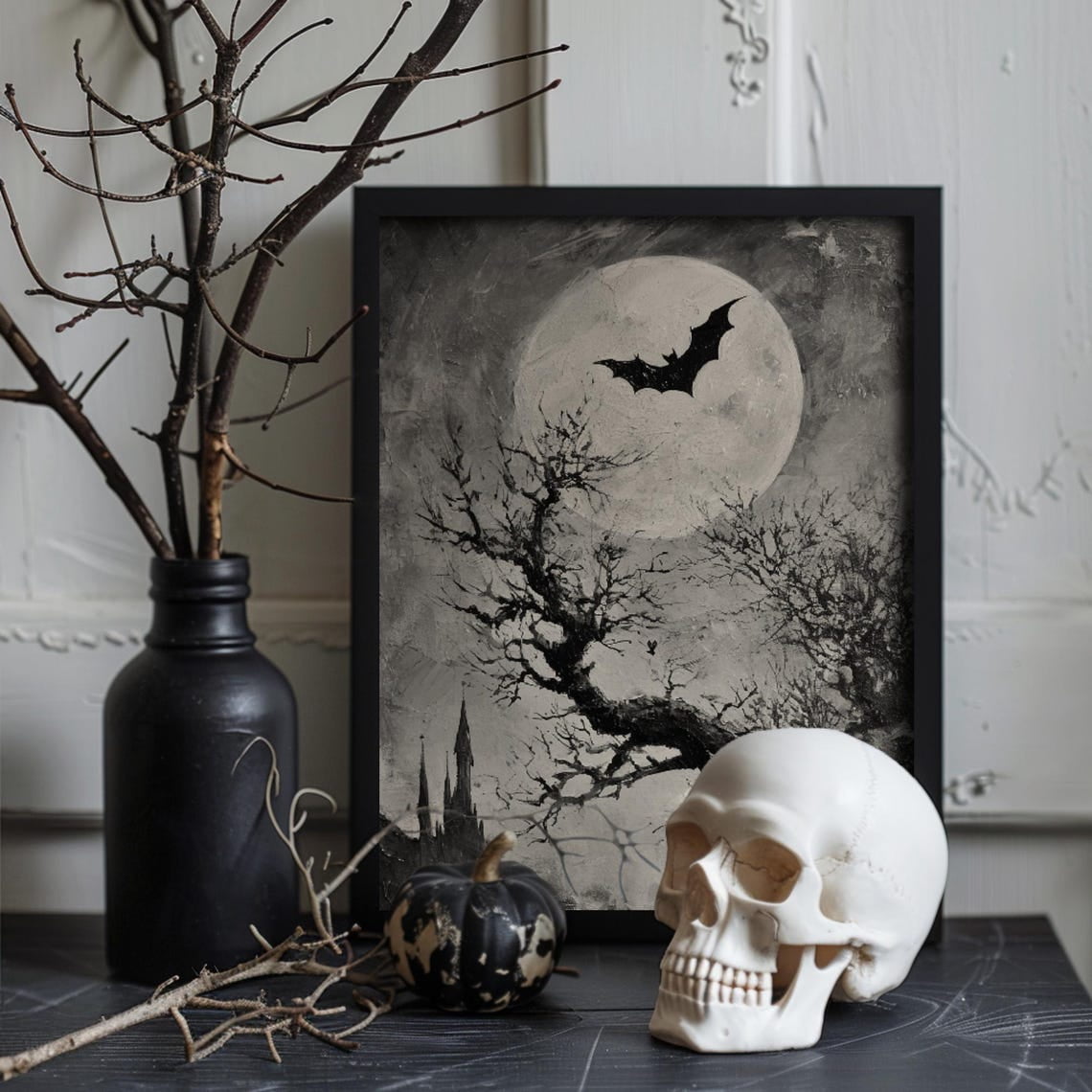 Modroom Midnight Bat Poster Gothic Dark Cottagecore Spooky Horror ...