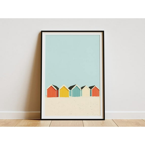 Modroom Minimalist Beach House Poster Summer Vacation Coastal Cottage ...