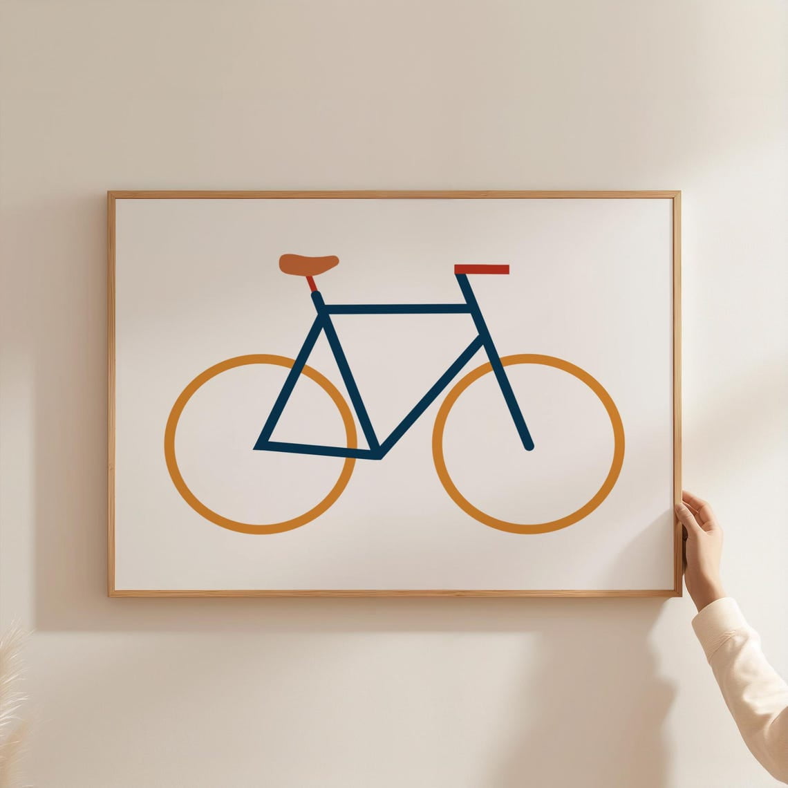 Modroom Minimalist Road Bike Poster, Line Art Bicycle Poster ...