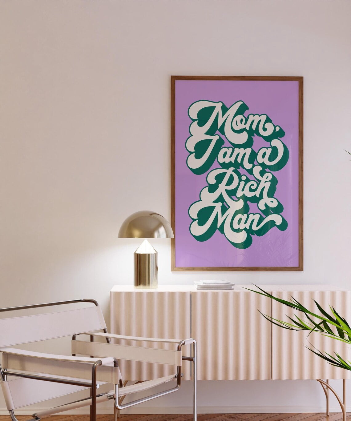 Modroom Mom I Am A Rich Man Poster, Retro Feminist Wall Art, Above Desk ...