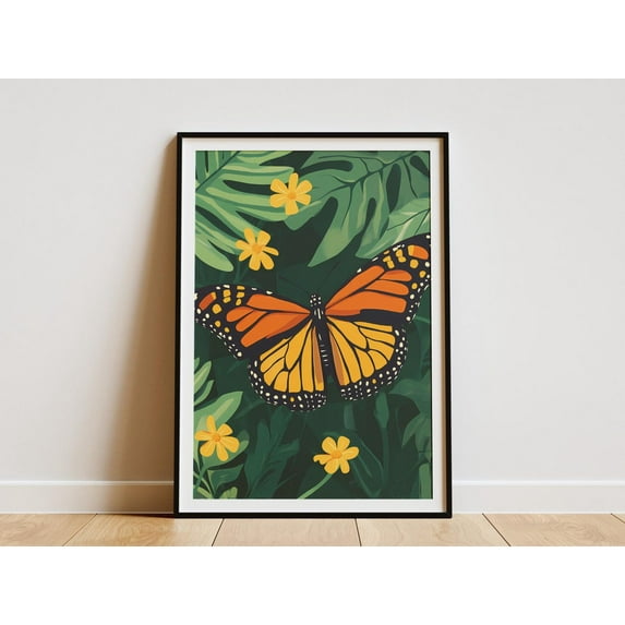 Modroom Monarch Butterfly Poster Mexico Butterfly Print Botanical ...