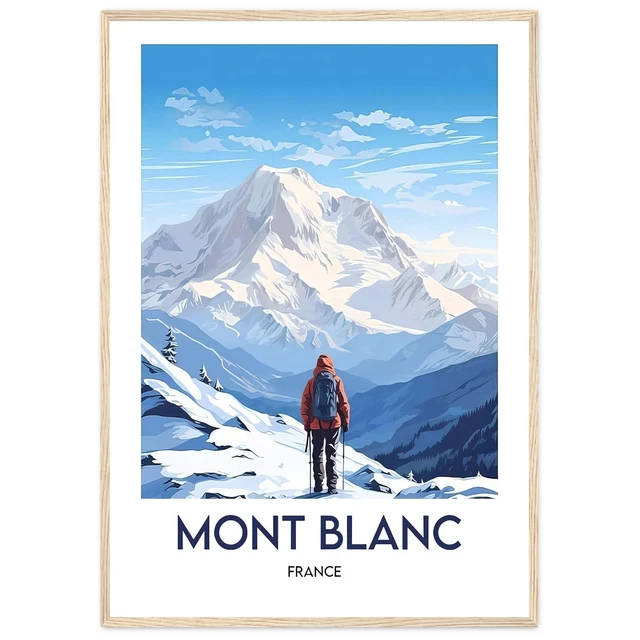 Modroom Mont Blanc Framed Poster Mont Blanc Frame Illustration Mont Blanc France Frame P Wall ...