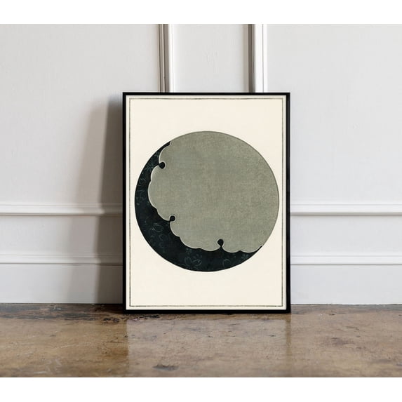 Modroom Moon Illustration Wall Art Vintage Watanabe Seitei Poster, 8x12 ...