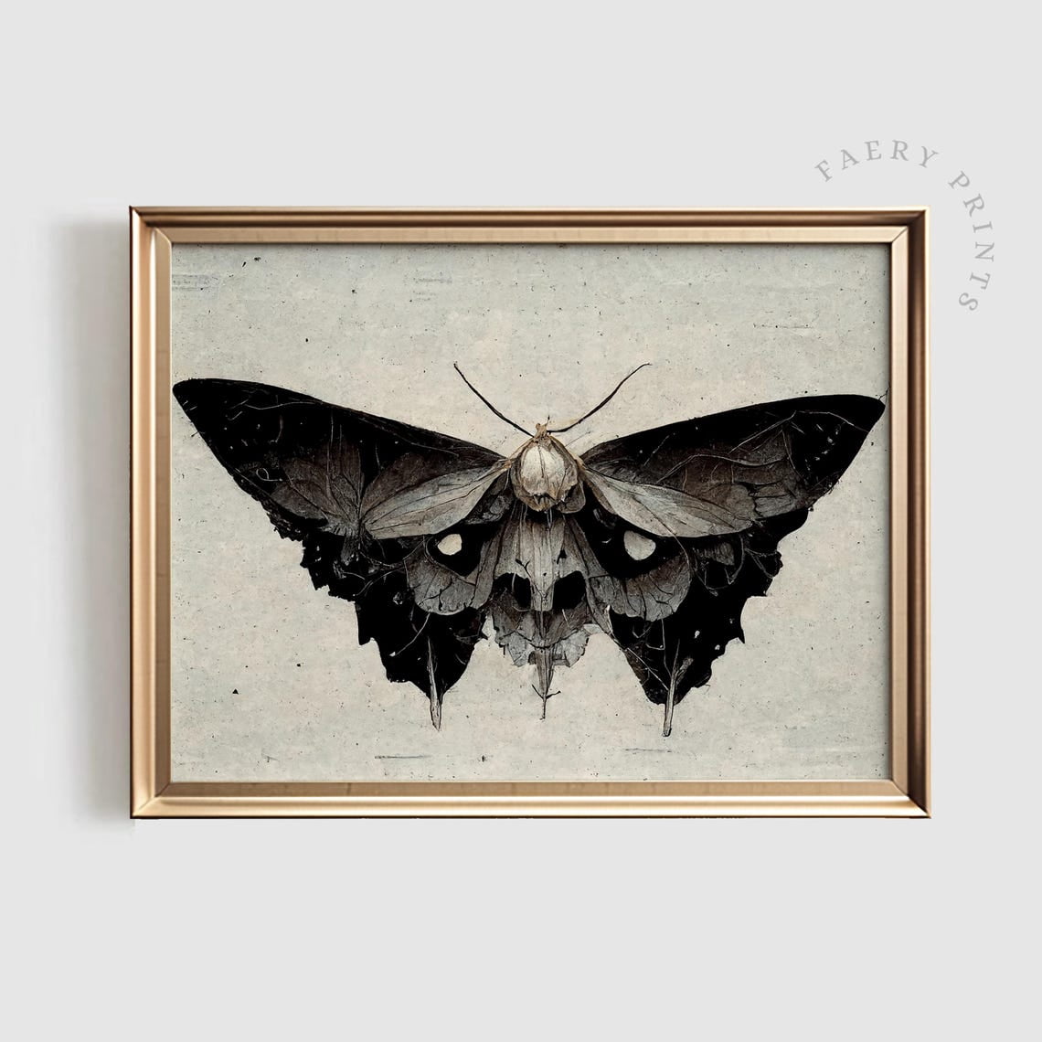 Modroom Moth Print, Dark Academia Wall Art, Dark, Classical Art, Insect ...