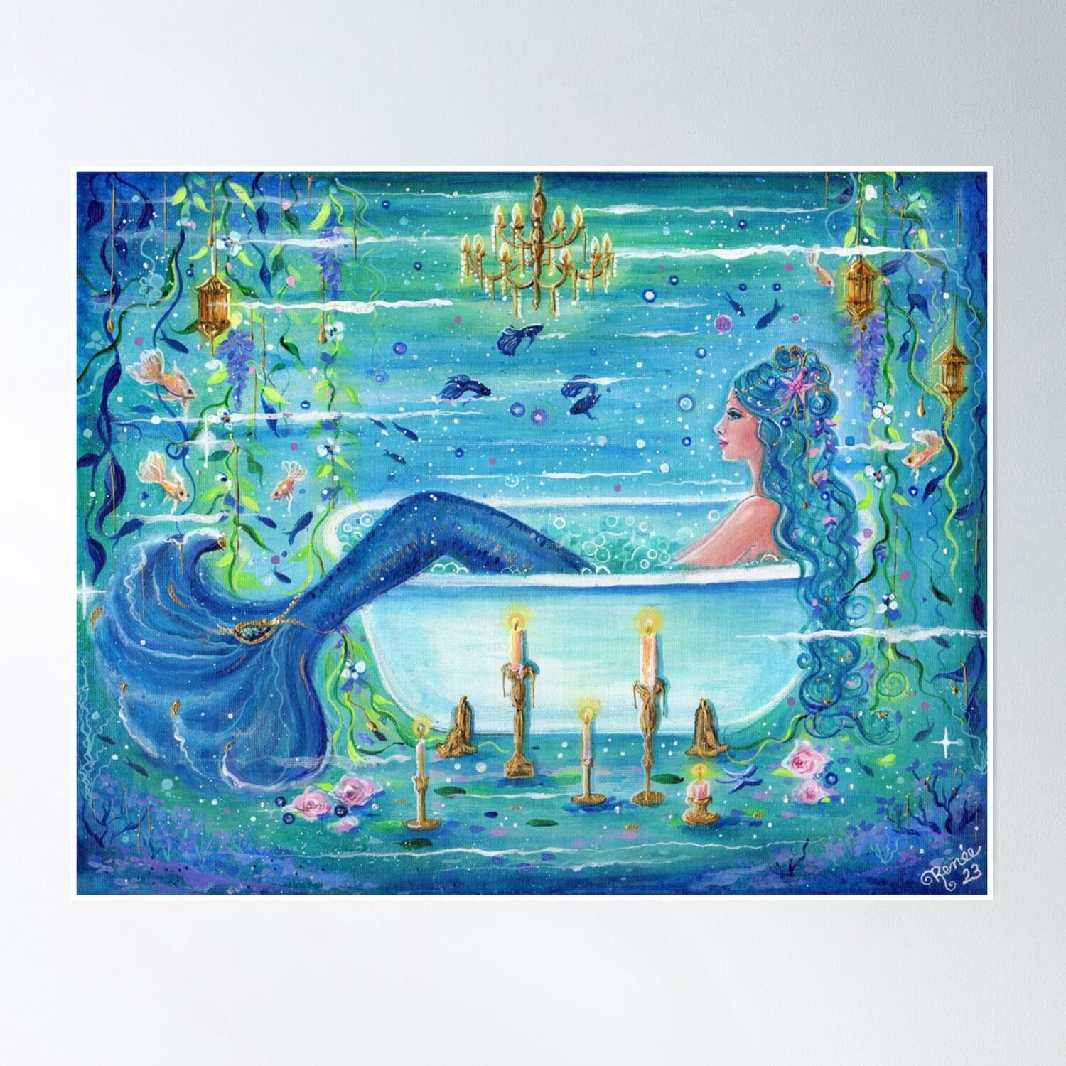 Modroom My Sanctuary Mermaid Copyright Renee L. Lavoie Poster Wall Art ...