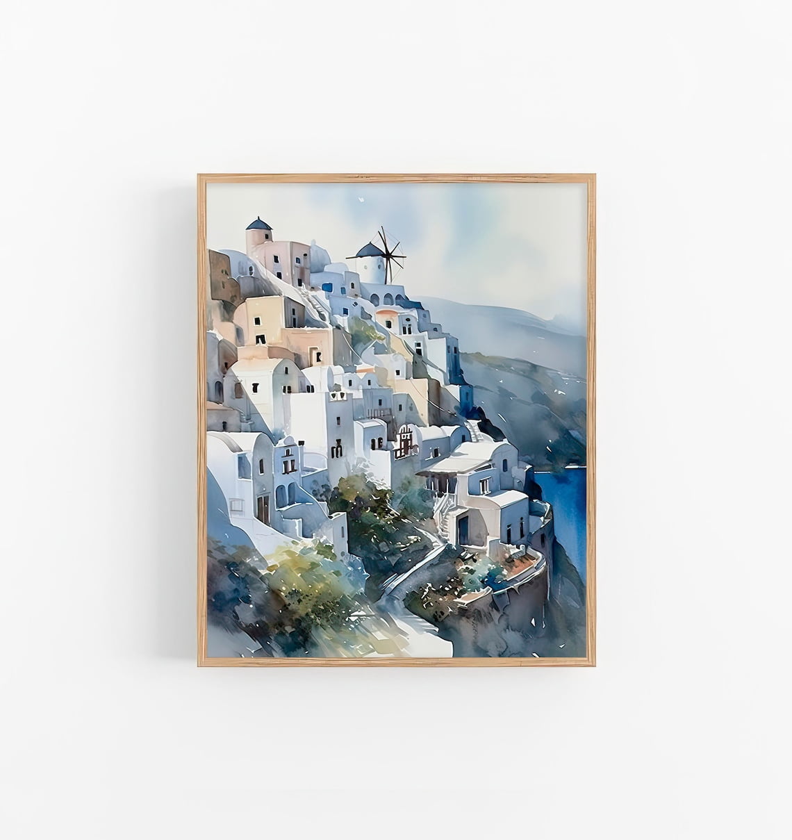 Modroom Mykonos Watercolor Painting Greece Seascape Art Print Travel ...