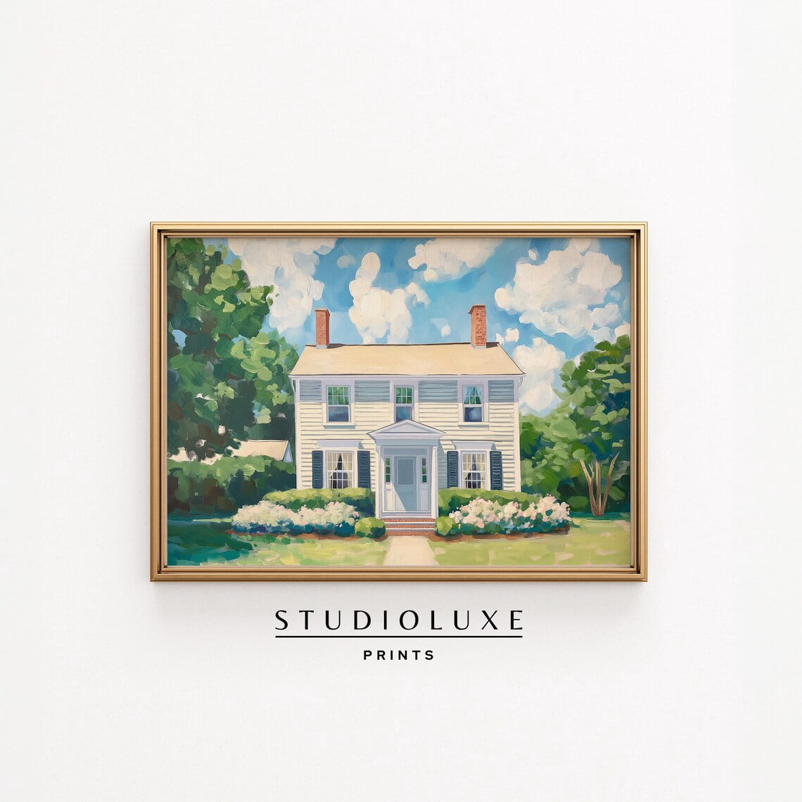 Modroom Nantucket Colonial Home Wall Art | Coastal New England House ...