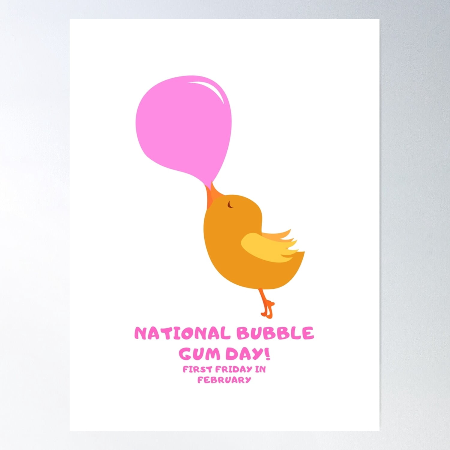 Modroom National Bubble Gum Day Poster Wall Art, Modern Wall Decor ...