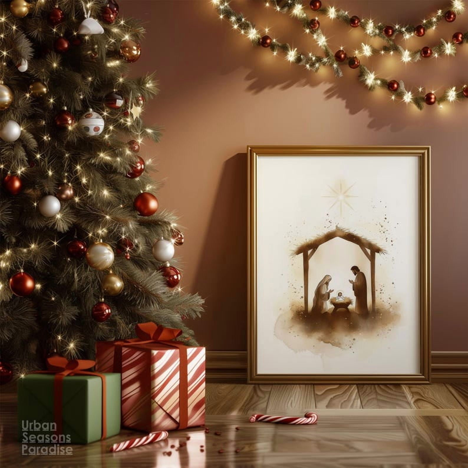 Modroom Nativity Scene Wall Art, Jesus Christ Manger Poster For ...