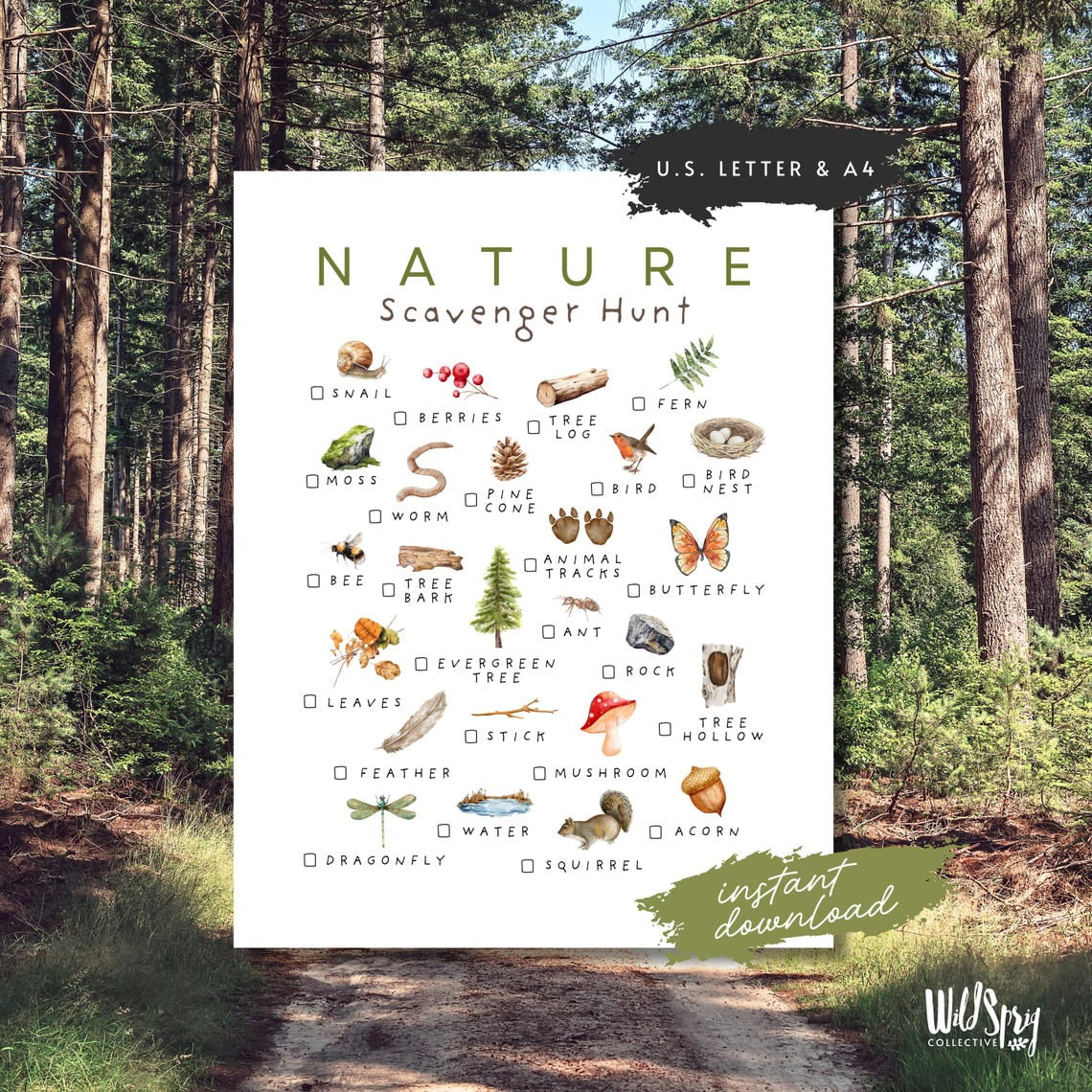 Modroom Nature Scavenger Hunt | Scavenger Hunt | Nature School ...