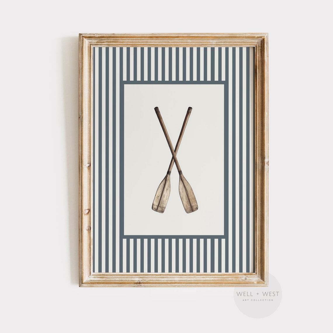 Modroom Navy Rowing Oars Poster, Striped, Coastal Decor, Beach House ...