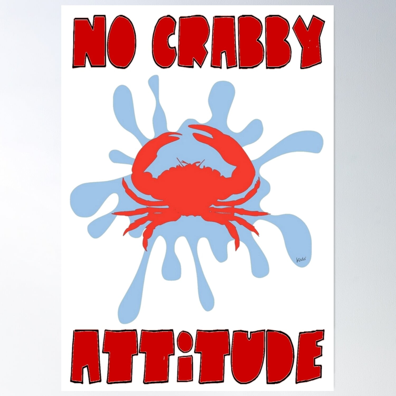 Modroom No Crabby Attitude Poster Wall Art, Modern Wall Decor, 8x12 ...