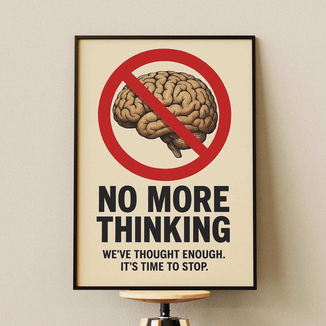 Modroom No More Thinking Poster Motivational Wall Art, Quote Print ...