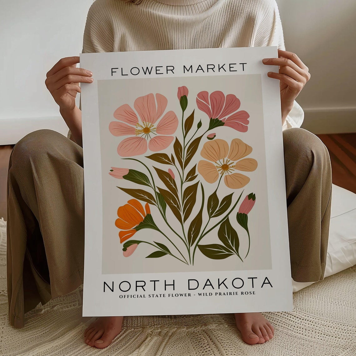 Modroom North Dakota State Flower Print, North Dakota Flower Market ...