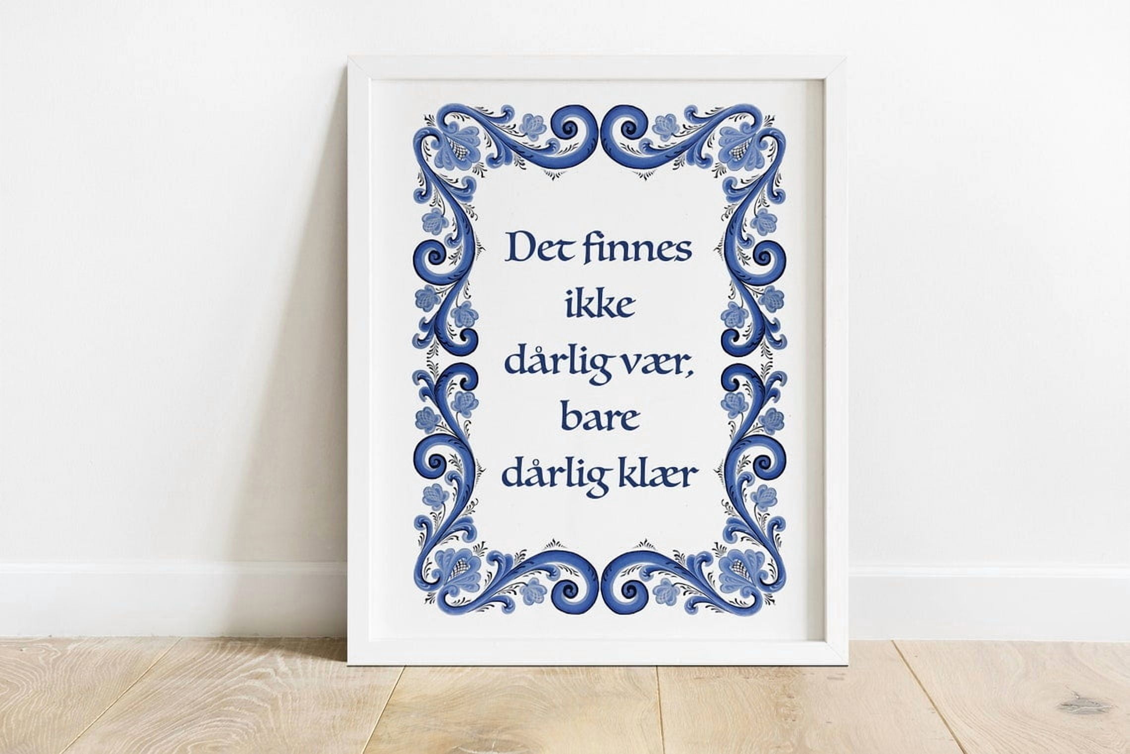 Modroom Norwegian Saying Print | Rosemaling | Folk Art | Norway Wall ...