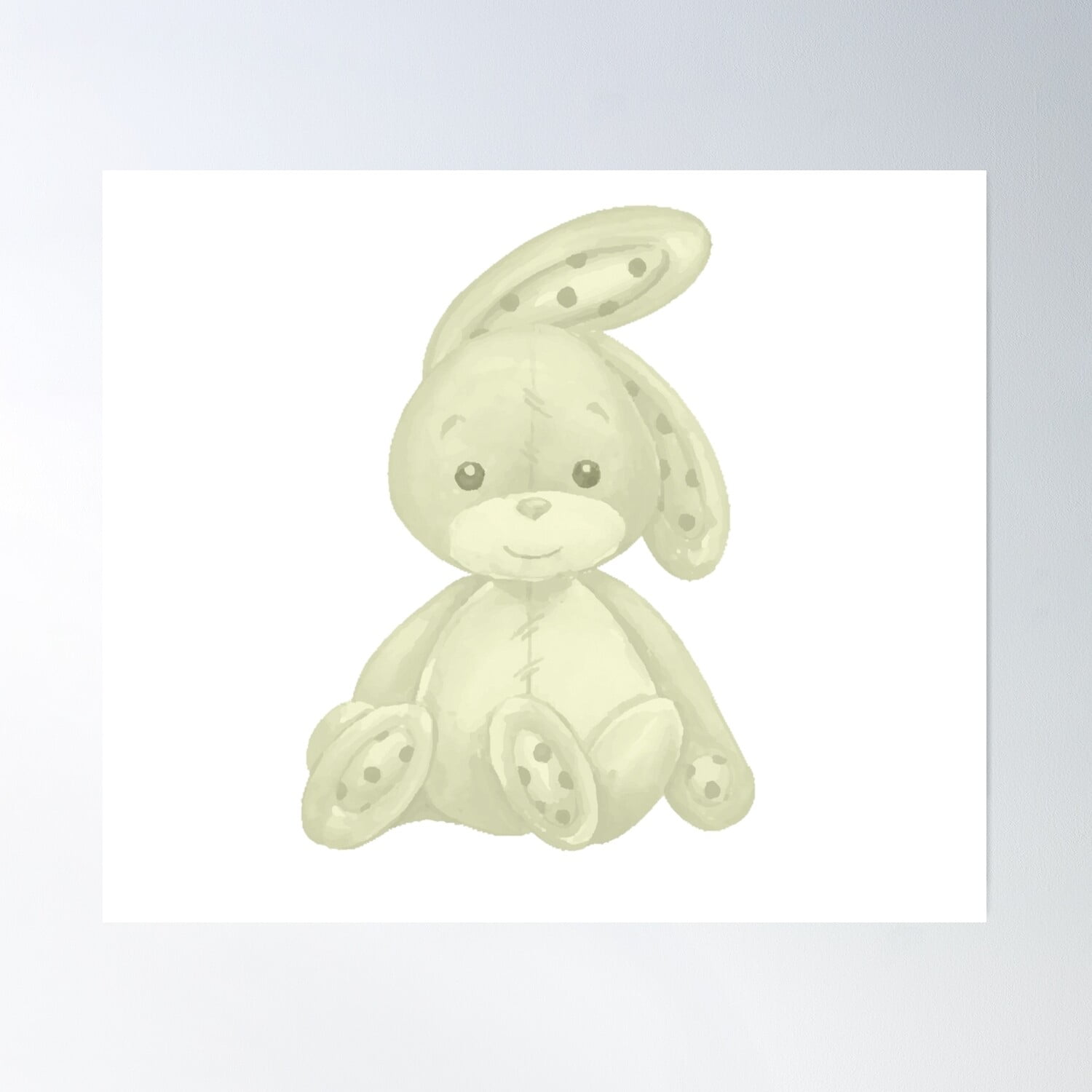 Modroom Nursery Rabbit In Lemon Poster Wall Art, Modern Wall Decor ...