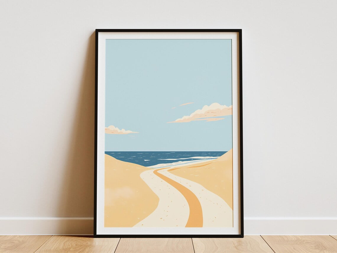 Modroom Ocean Beach Poster Summer Vacation Coastal Poster Sandy Path To ...