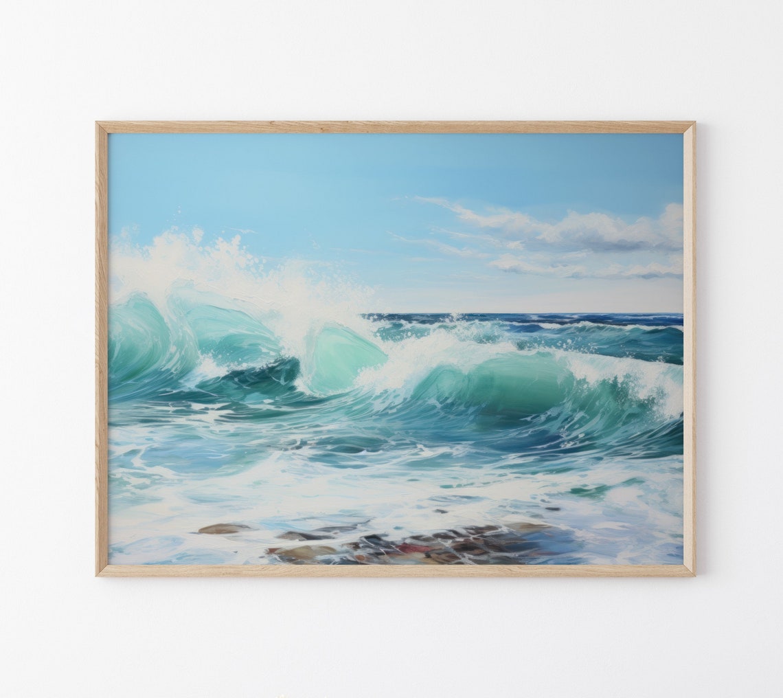 Modroom Ocean Print, Beach Print, Ocean Waves Aerial, Ocean Wall Art ...