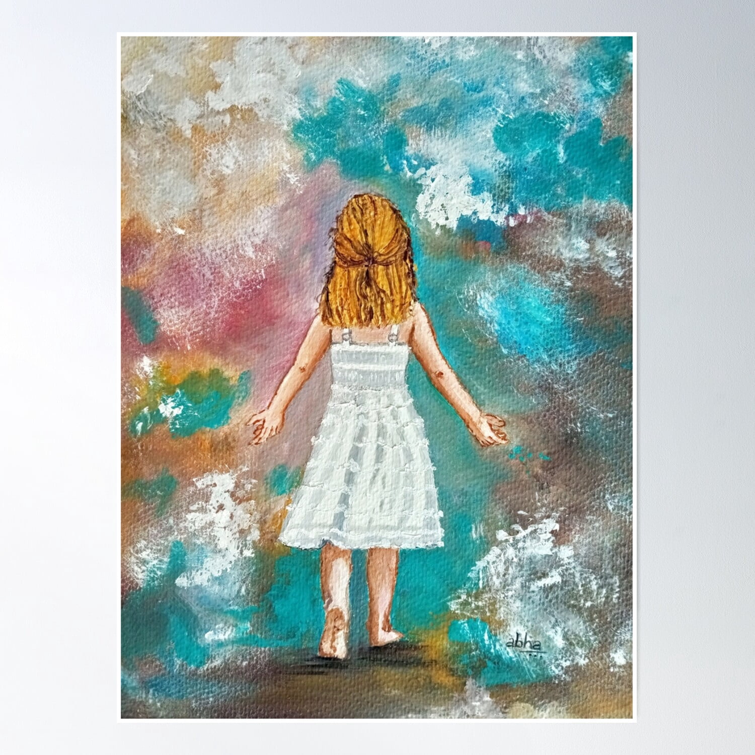 Modroom Oil Painting Of A Little Girl Walking Towards Hope And Bliss ...