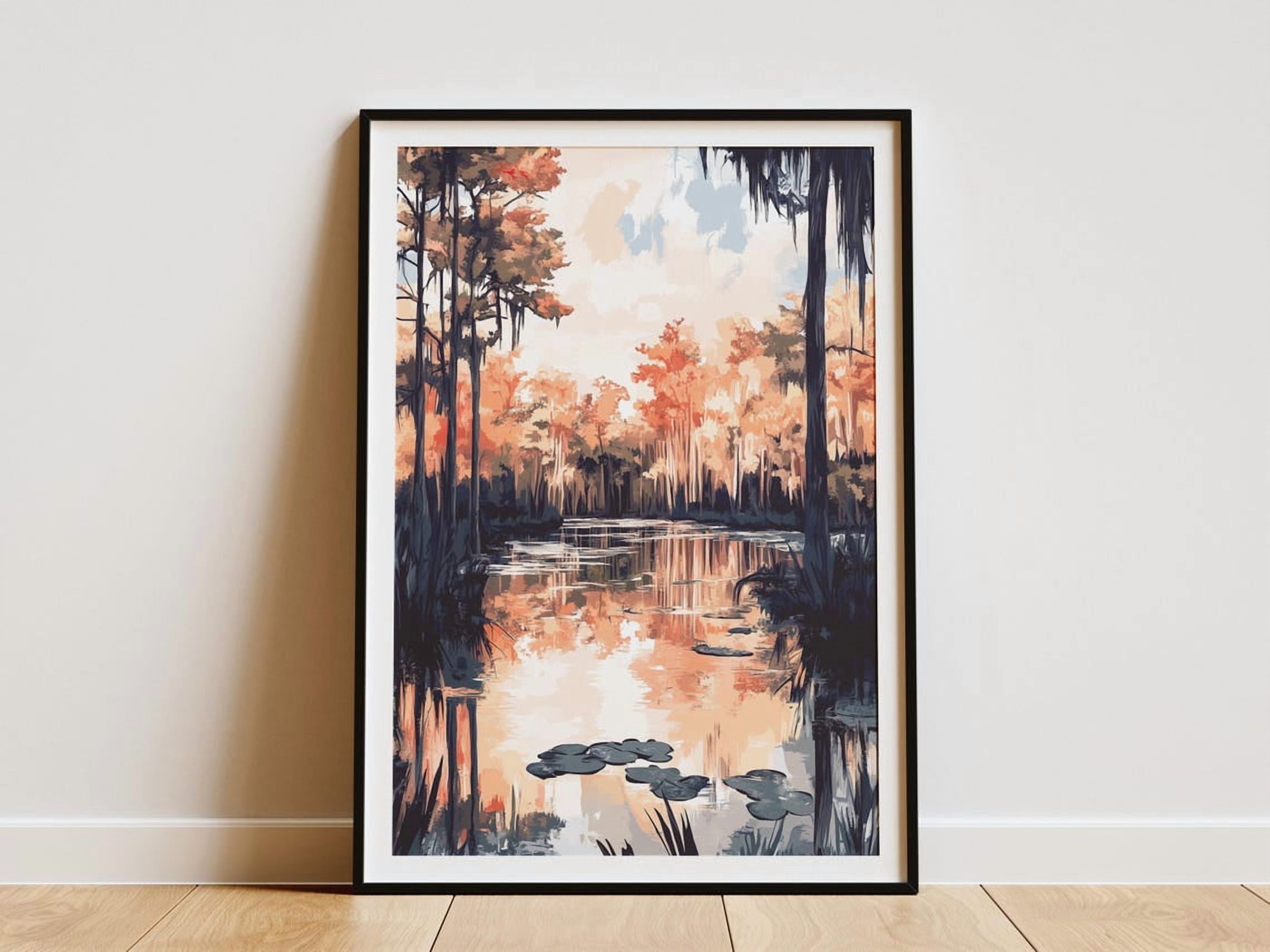 Modroom Okefenokee Swamp Georgia Poster Vintage Style Travel Art Print ...
