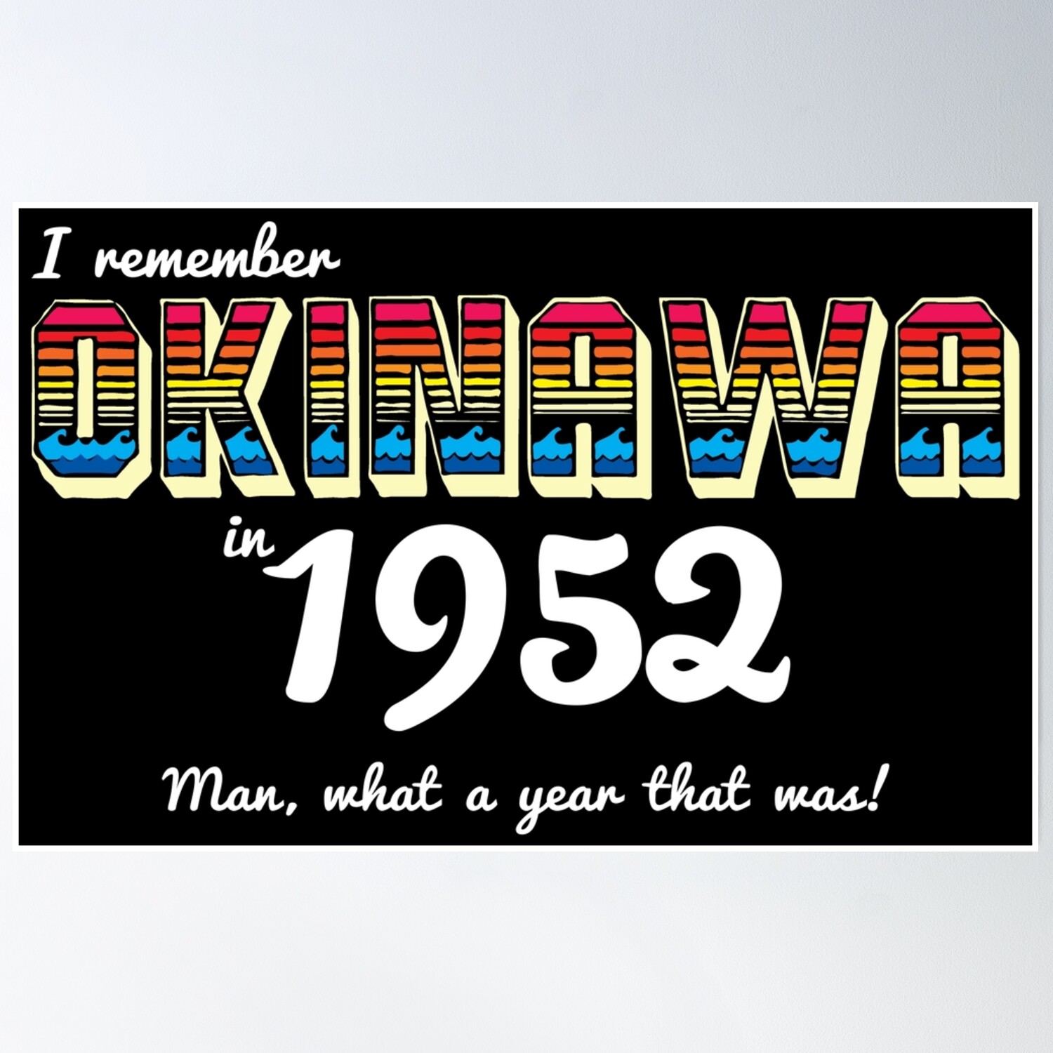Modroom Okinawa 1952 Poster Wall Art, Modern Wall Decor, 8x12 UNFRAMED ...