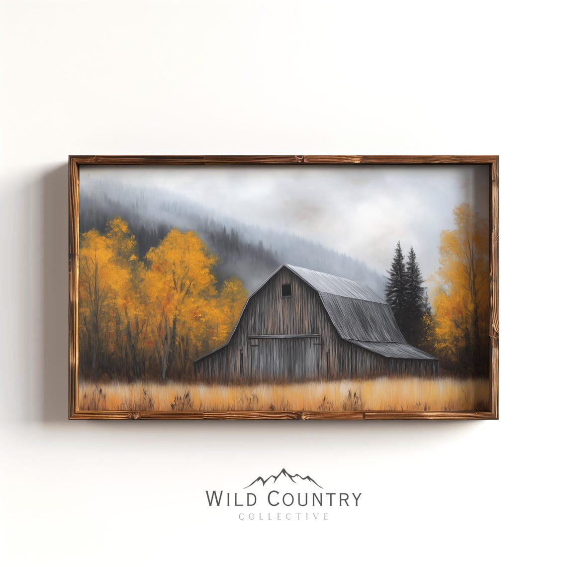 Modroom Old Barn Poster Vintage Autumn Rustic Cabin Wall Art Mountain ...
