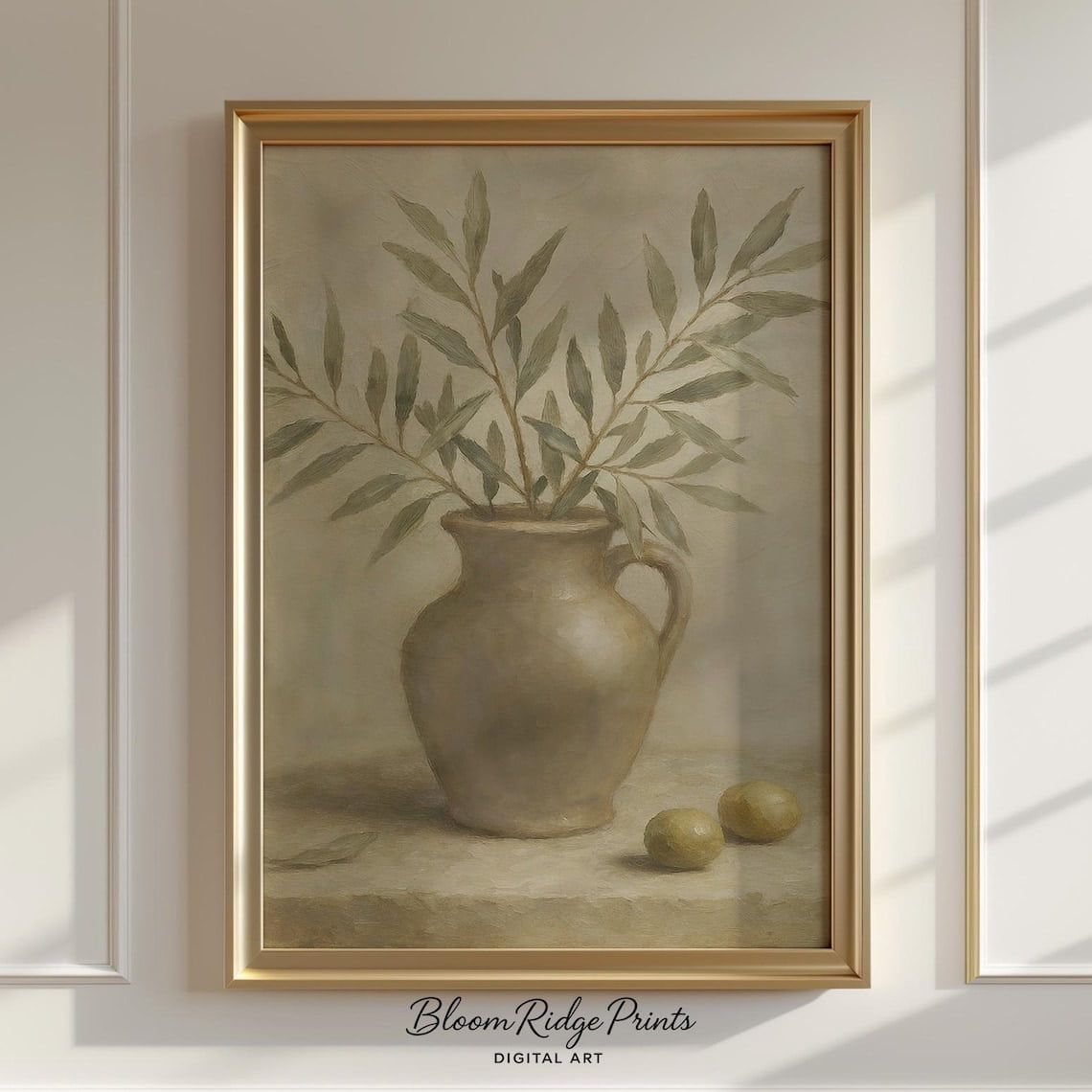 Modroom Olive Branch Art | Earth Tone Botanical | Olive Branches ...