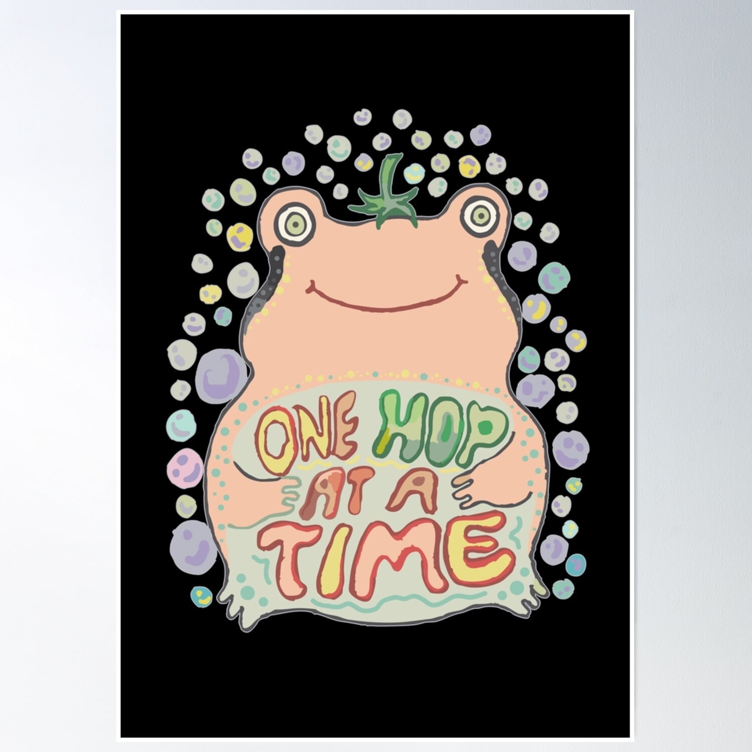 Modroom One Hop At A Time Bubble Frog Poster Wall Art, Modern Wall ...