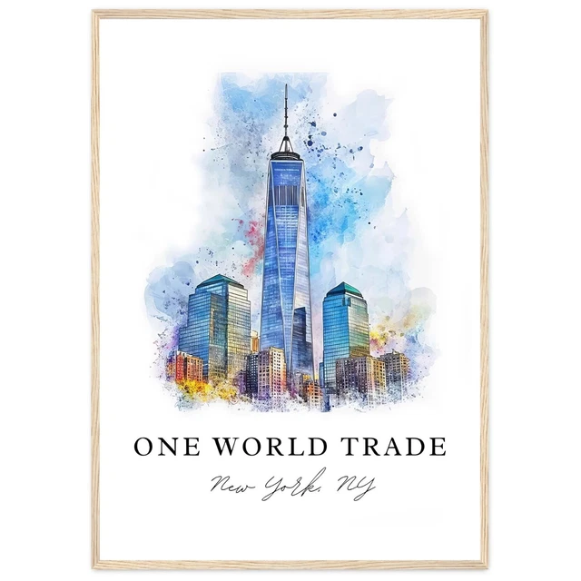 Modroom One World Trade Wall Art Wtc Nyc Print Nyc Watercolor Art World ...
