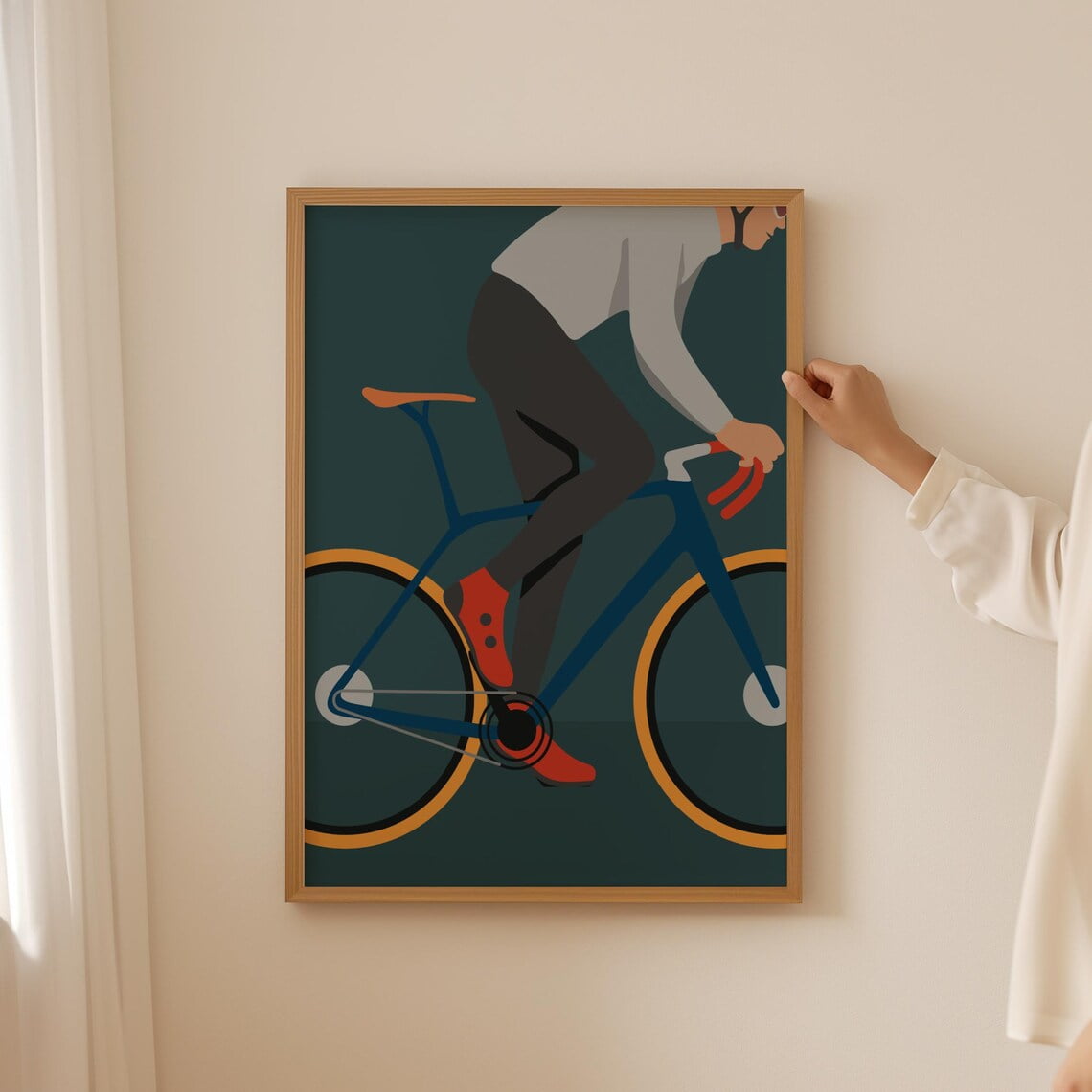 Modroom Oversized Bicycle Poster, Minimalist People Work Out Gym Art ...