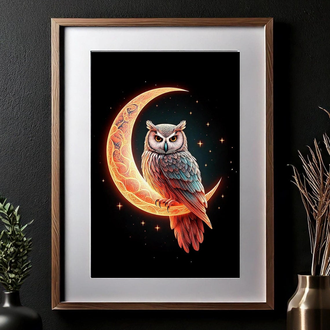 Modroom Owl Art Print, Fantasy Animal Print, Spiritual Art For ...