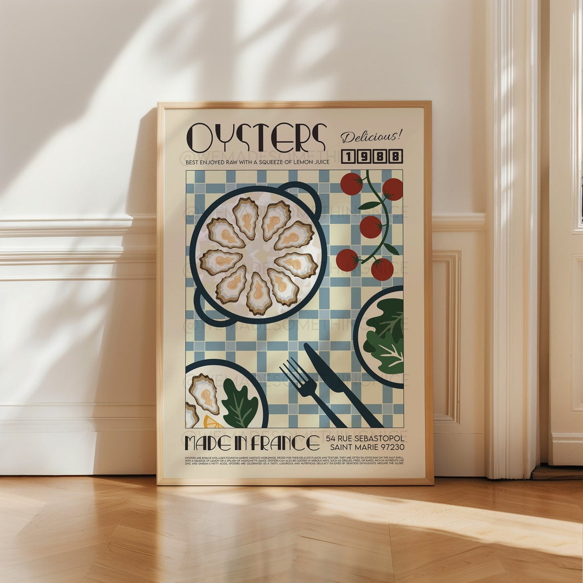 Modroom Oysters Poster, Kitchen Poster, Kitchen Print, Food Print ...
