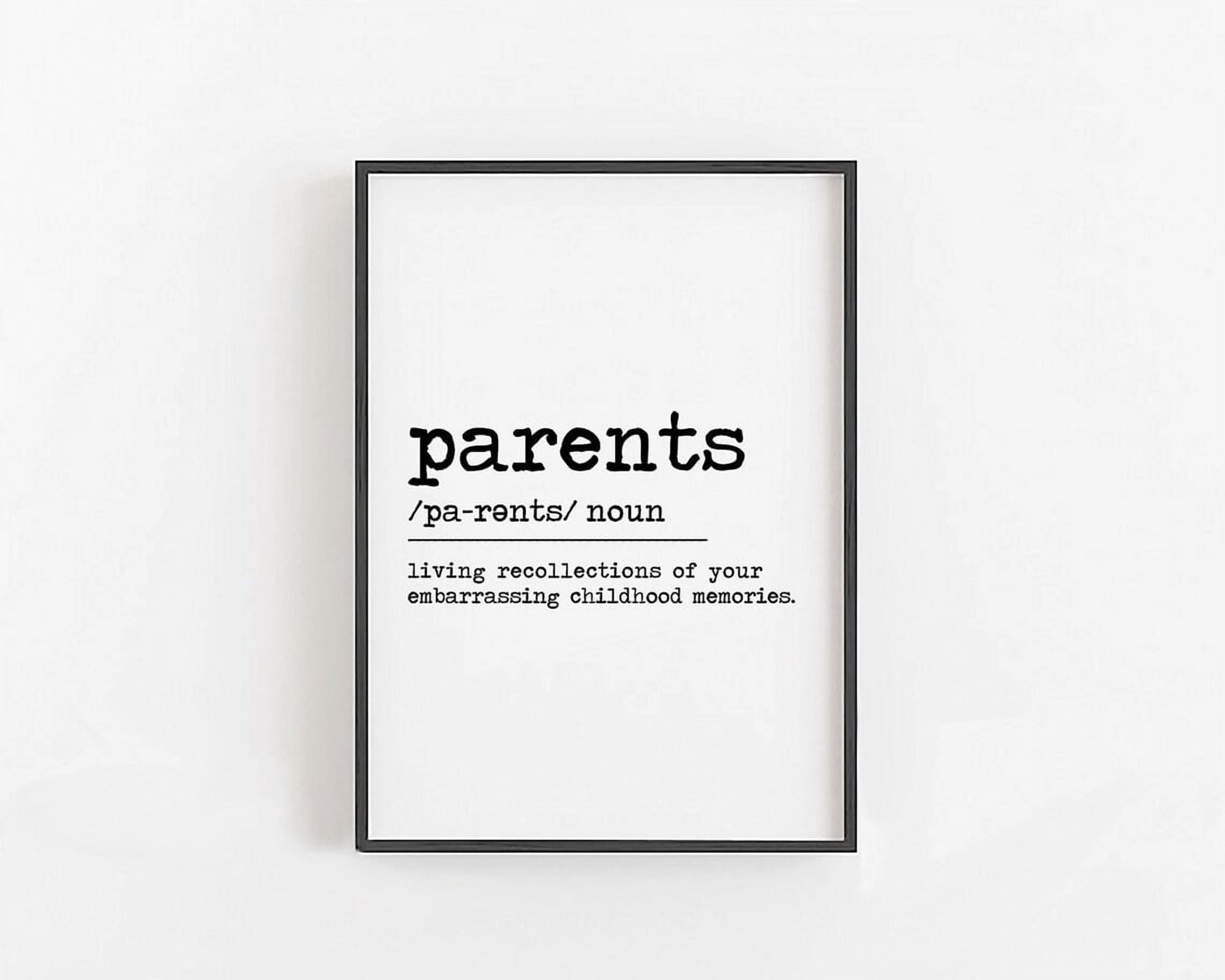 Modroom Parents Definition Poster – Heartwarming Family Wall Art Print ...