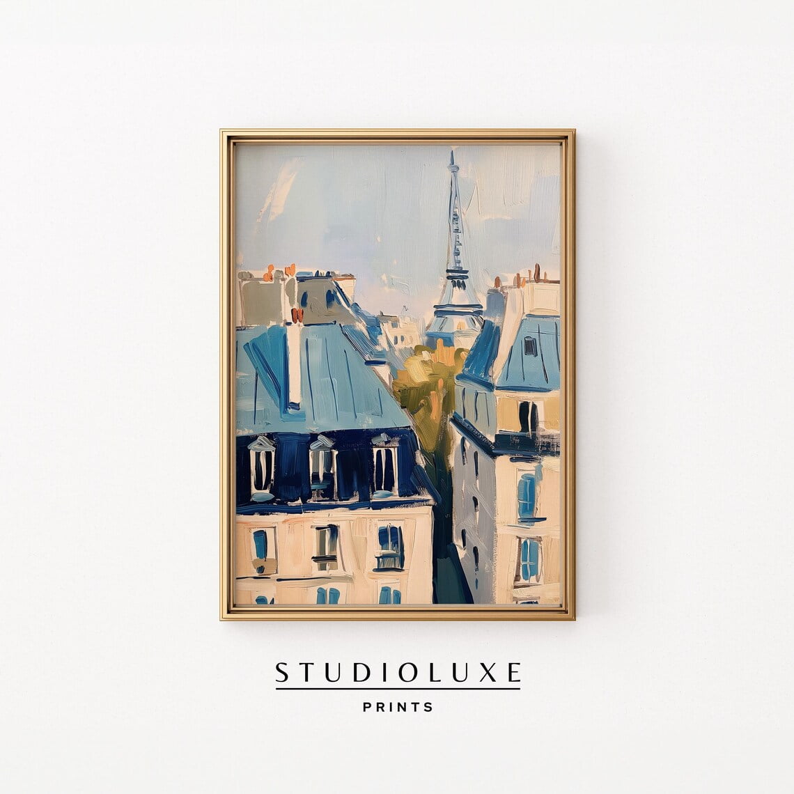 Modroom Parisian Rooftop Print, Paris Wall Art, Travel Poster Wall Art, French Eiffel Tower ...