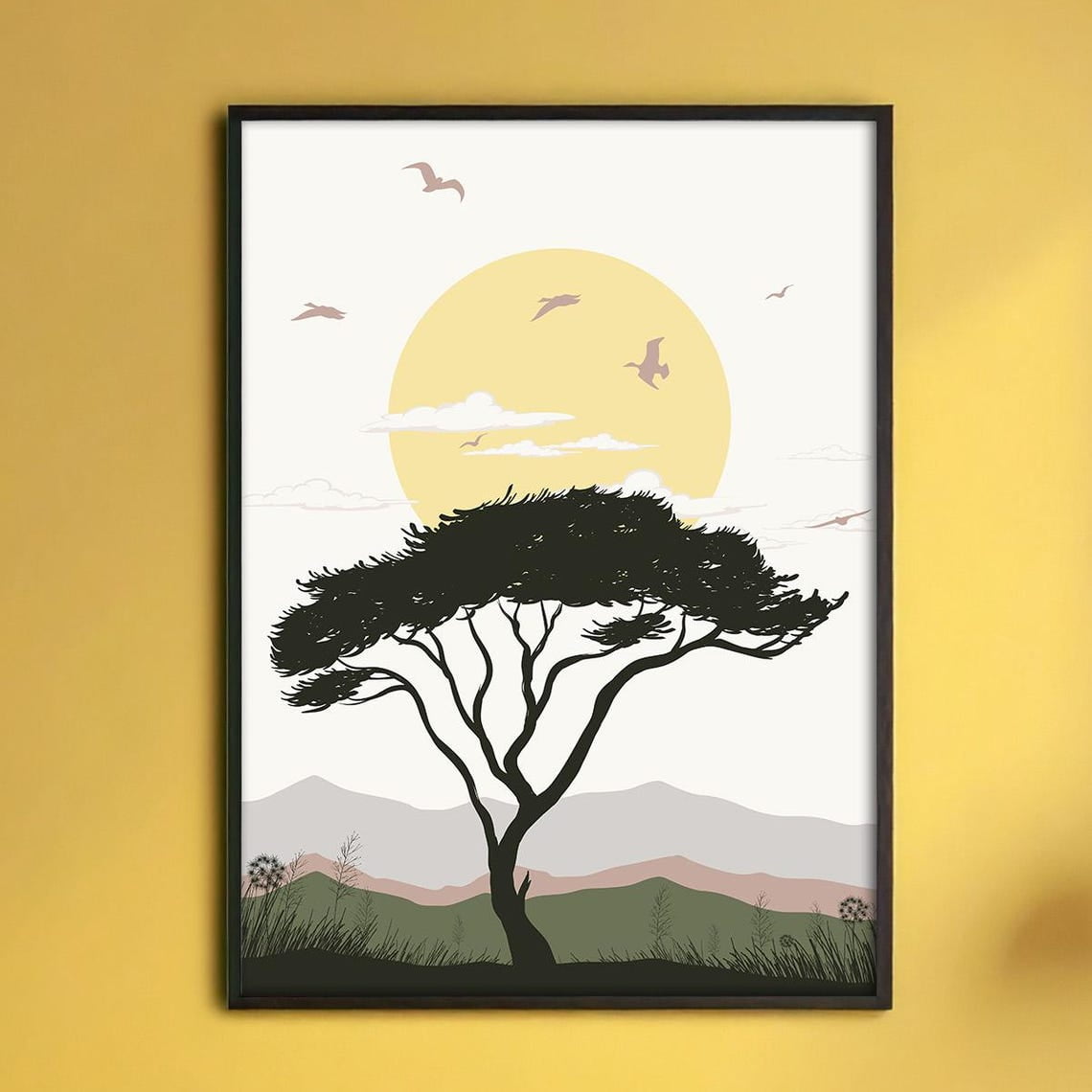 Modroom Peaceful Mountain Horizon Poster | Tranquil Mountain View Print ...